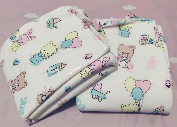 ABDL Adult Diapers Cute Printed Adult Size Diapers 4500ml DDLG Adult ...