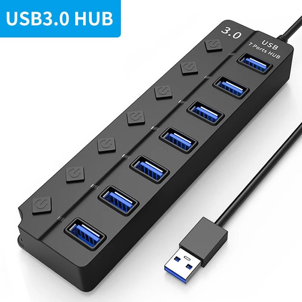 4/7 Port USB3.0 Splitter Laptop USB2.0 One Drag Seven Accessory Desktop ...