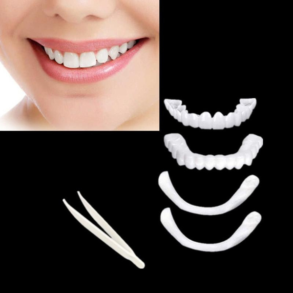 2Pcs New Upgrade No Holes Tooth Cover Upper/Lower Teeth Fake Upper ...