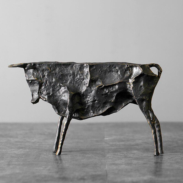 Creative Abstract Metal Bull Statue By Picasso Famous Animal Sculpture ...