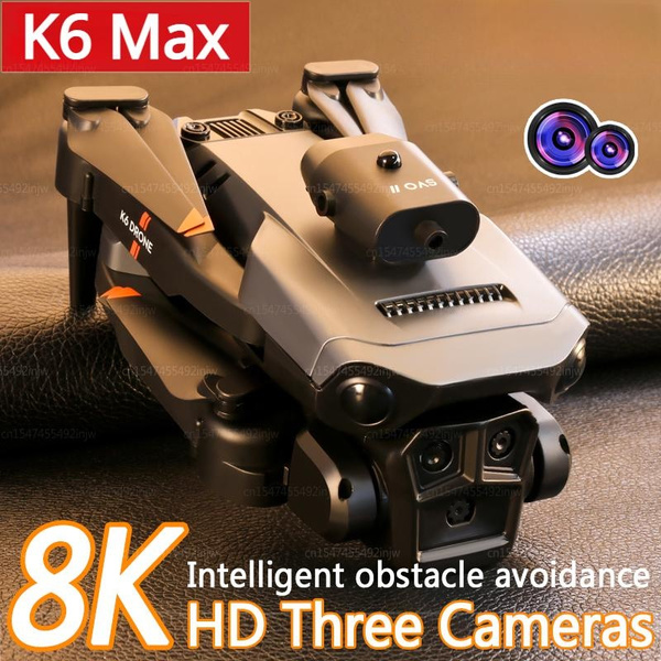 K6max Rc Drone 4k Professinal With Three Cameras Wide Angle Optical