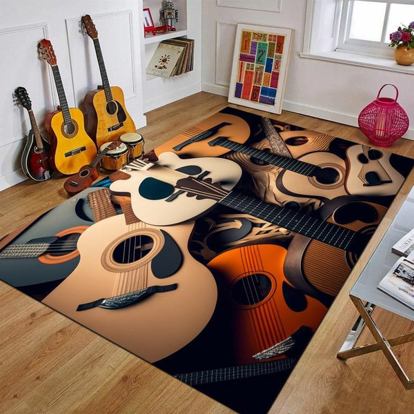Creative Home Decor Play 3D Printed Art Music Guitar Bass Rug for ...