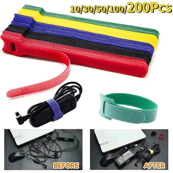 10/30/50/100/200pcs New Durable And Soft Nylon Strap Reusable Velcro ...