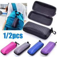 New 1/2Pcs Glasses Storage Box Zipper Hard Eye Glasses Case Protable ...