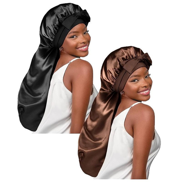 Silk Bonnet for Sleeping Braid Bonnet for Long Hair with Tie Band ...