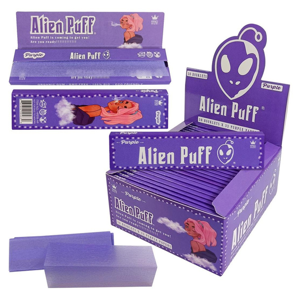Alien Puff Rolling Paper King Size Purple Paper Ultra Thin Paper Slow ...