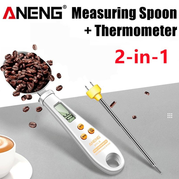 2-in-1 Multifunctional Electronic Scale Measuring Spoon Thermometer Kitchen Metering Measuring ...