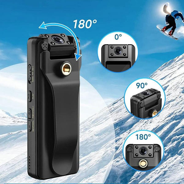 1080P Mini Digital Camera 180 degees Rotating Cam 2200mAh Magnetic ...