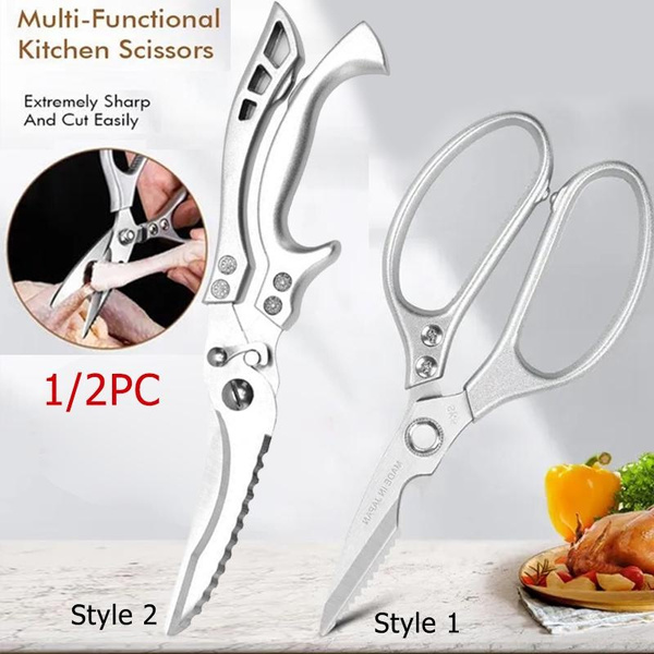 1/2pcs Kitchen Stainless Steel Food Scissors Chicken Bone Cutting ...
