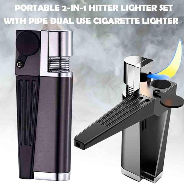 Portable 2-in-1 Hitter Lighter Set with Pipe Attachment - Foldable ...
