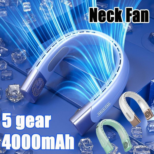 New Portable Neck Fan 4000mAh USB Rechargeable Air Conditioning Fan Air ...