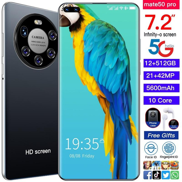 Mate 50 Pro Smartphone with 5600Mah 12GB + 512GB Large Memory Face ...