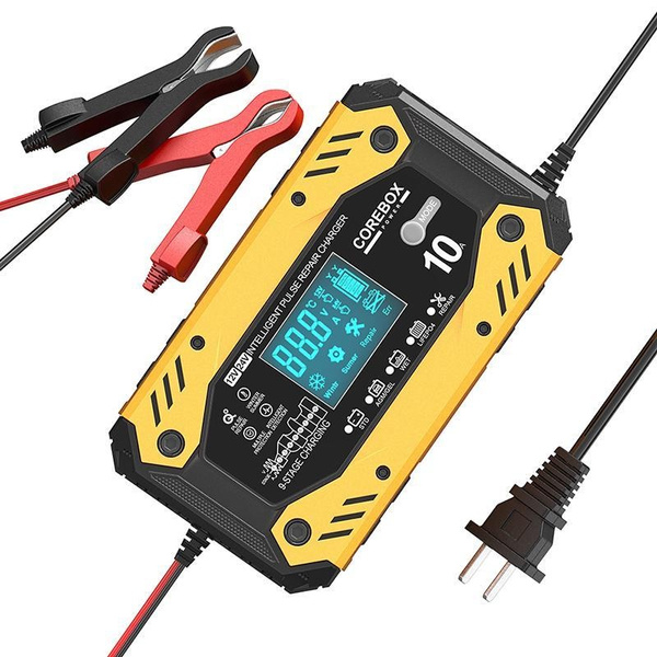 Motorcycle Car Battery Charger 12V 10A 24V 5A Pulse Repair Charger with ...