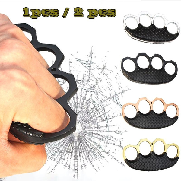 1/2 Pcs Alloy Self-defense Hand Brace Clasp Finger Ring Self-defense ...