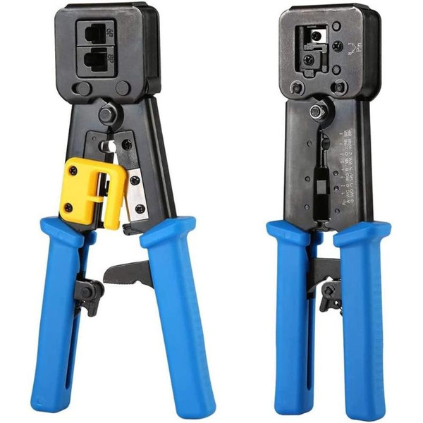 RJ45 Crimping Tool Ethernet Crimper Cat6 Cat5 Cat5e RJ45 Pass Through ...