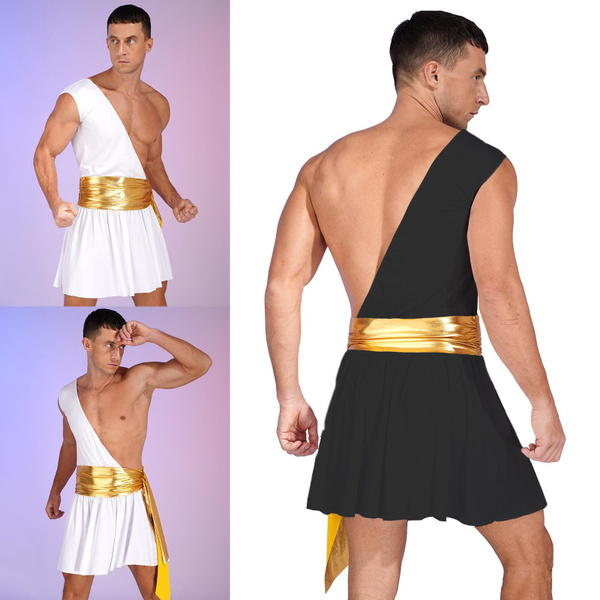 Mens Roman Gladiator Costume Ancient Greek God Halloween Cosplay Armor ...