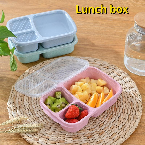 Microwave Lunch Box Wheat Straw Dinnerware Food Storage Container ...