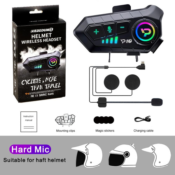 YP10 Wireless Bluetooth5.3 Motorcycle Helmet Headset Handsfree Call Kit ...