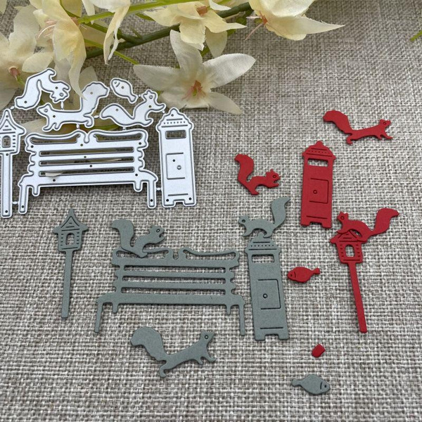 Mailbox Squirrel Metal Cutting Dies Stencils For DIY Scrapbooking ...