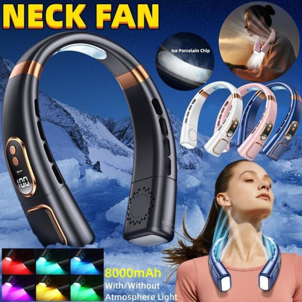 Hanging Neck Fan Digital Display With/Without Colorful Atmosphere Light ...