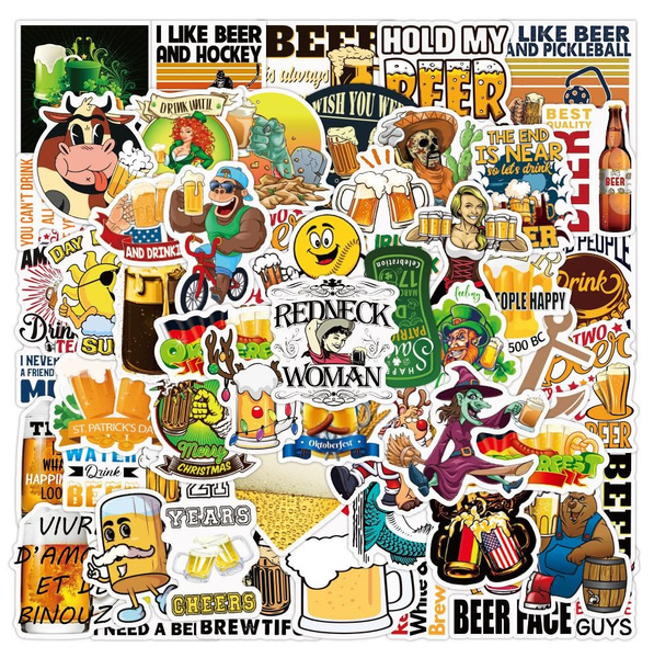 10/50Pcs Funny Beer Stickers Graffiti Sticker Decoration Suitcase ...