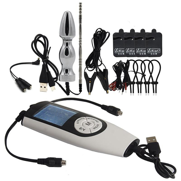 Strongest EStim E-Stim Anal Plug Cock Ring Urethral Sound Dilator Pads ...