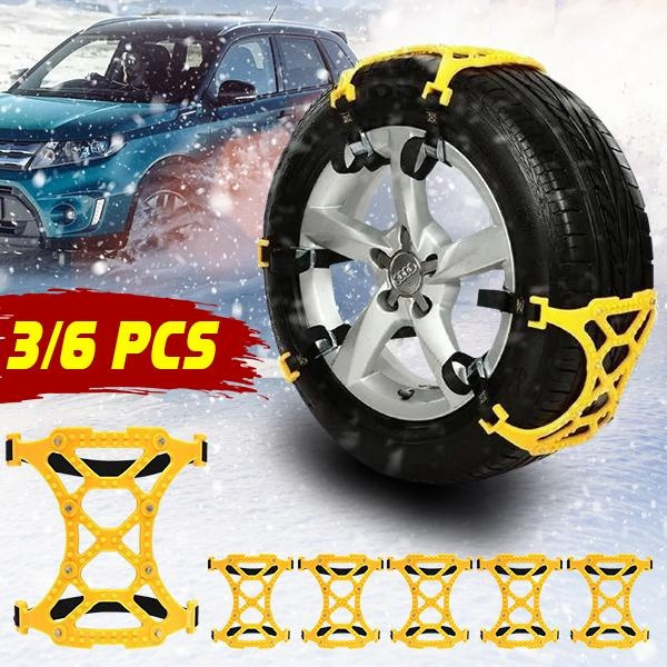 6 Pack/3 Pack Car Snow Chain Universal Double Buckle Car Tire Anti-ski ...