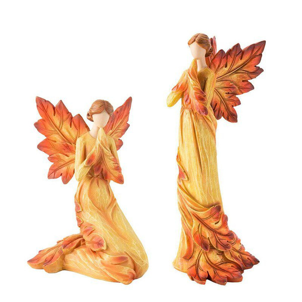 New Maple Leaf Angel Resin Kneeling Prayer Standing Prayer Autumn Angel ...