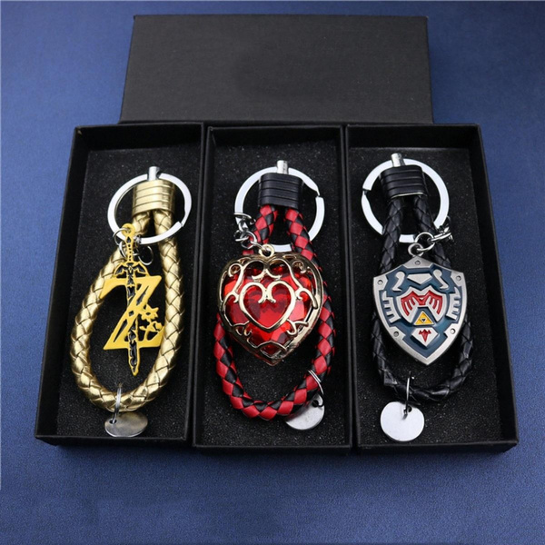 Anime Game The Legend X Zelda Metal Figure Pendant Heart-shaped Key ...