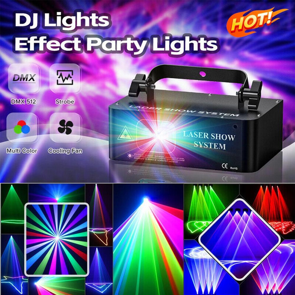 500mW DMX RGB LED Laser Beam Scanner Projector DJ Party Stage Laser ...