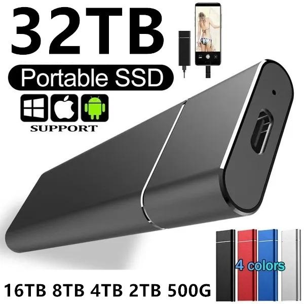 32TB 16TB 8TB 4TB 2TB 500G SSD External Hard Drive Type-C USB 3.0 High ...
