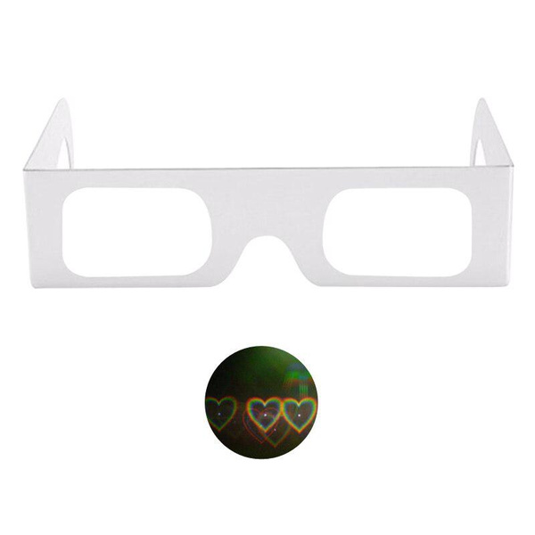100pcs Pack CE Paper Heart Diffraction Gratings Glasses,3D Rave Prisms ...