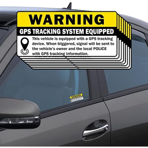 8pc GPS Tracking Sticker Anti-Theft Car Vehicle Warning Sign Decal - 3 ...