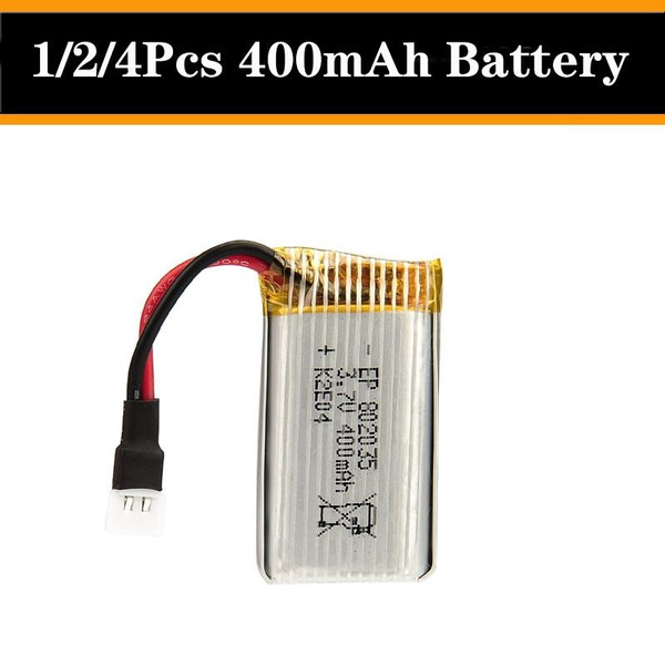 1/2/4 Pcs 400mAh Lithium Battery 3.7V Lipo Battery for RC Aircraft ...