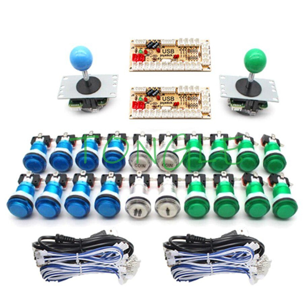 2 Player Zero Delay Encoder Arcade Cabinet DIY Kit For 5V LED Push Buttons Copy SANWA Joystick ...
