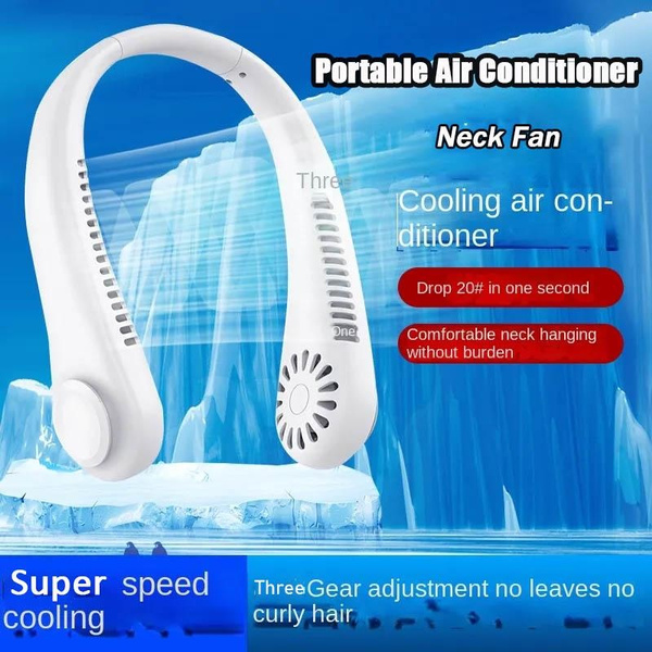 Rechargeable 360°Cooling and Quiet Neck Fans , 3 Speeds Hands Free ...
