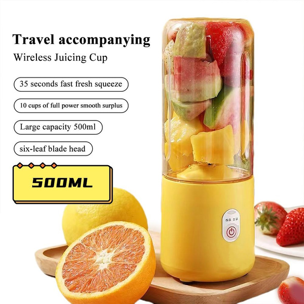 500ml Usb Portable Blender Rechargeable Fresh Fruit Juice Mixer 4 6