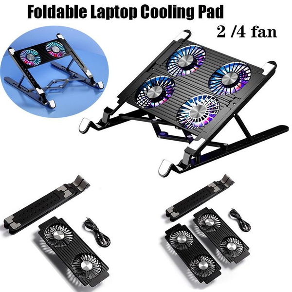 Gaming Cooler Laptop Stand Foldable Laptop Cooling Pad with 2/4 Fan ...