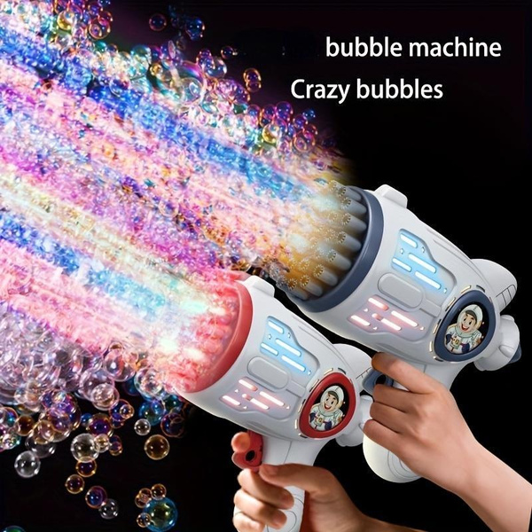 Bubble Gun Machine for Toddlers 32 Hole Light Up Bubble Maker for Kids ...
