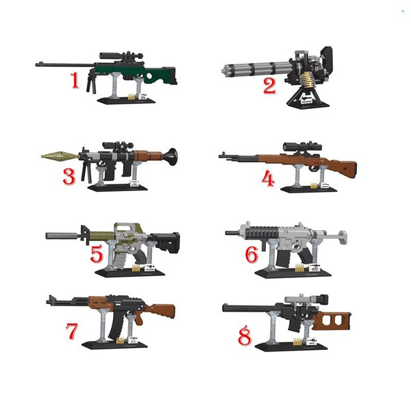 DIY Diamond Particle Creative Military Equipment Assembly Gatling AK47 ...
