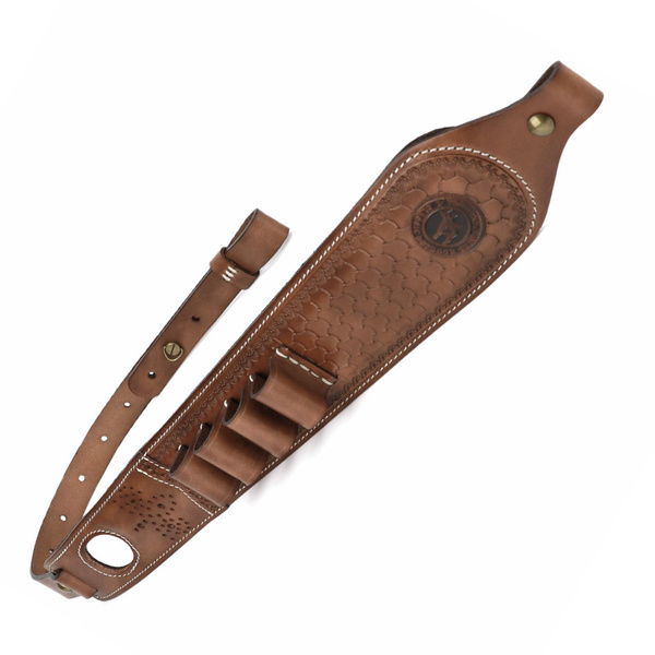 TOURBON Leather Gun Sling Shotgun Strap with 12 Gauge Shell Ammo Holder ...