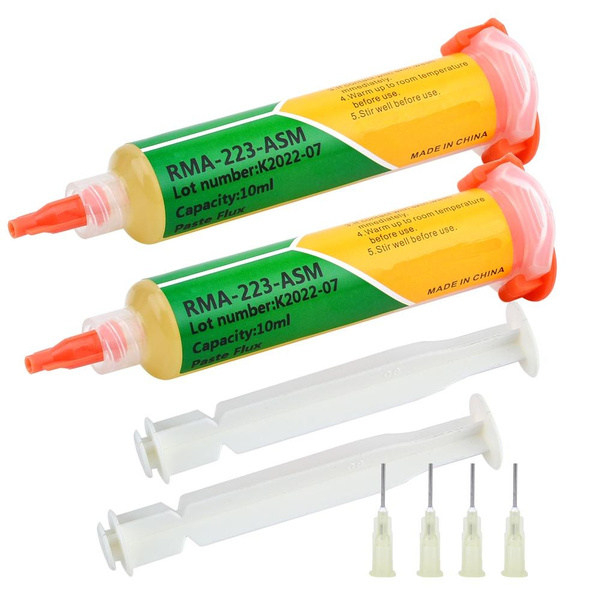 RMA-223 10cc BGA Tin Solder Paste Flux Needle Tip Syringe No-clean Flux ...