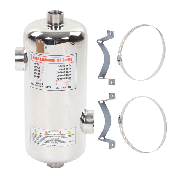 Pool Heat Exchanger, 40kw Stainless Steel Tube Shell Pool Water Heater ...