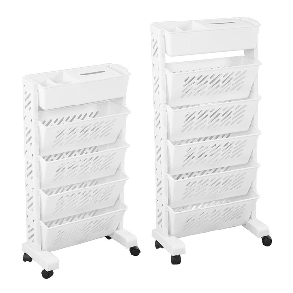 White Storage Shelf Removable Plastic Movable Bookshelf Storage ...