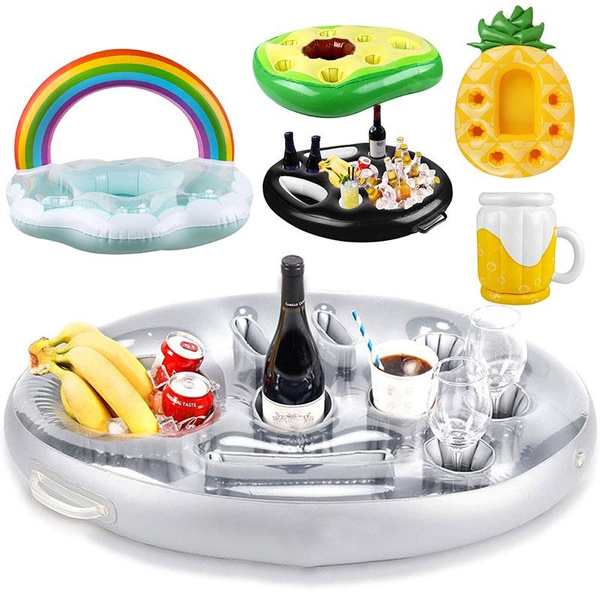 Summer Inflatable Float Beer Drinking Cooler Table Water Play Float ...