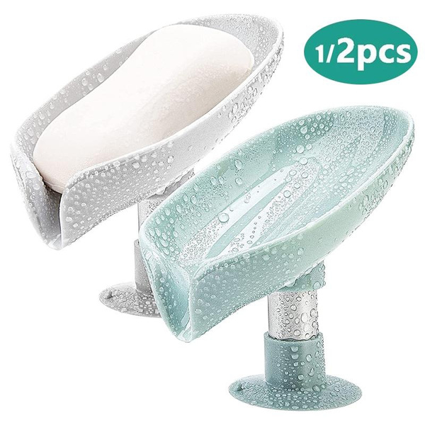 2Pcs/1Pcs Creative Leaf Shaped Soap Holder Shower Soap Shelf Bath Soap ...
