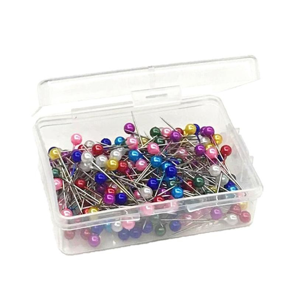 200Pcs/Box Colorful Pearl Light Locating Pins DIY Patchwork Sewing Pins ...