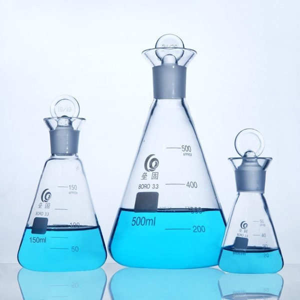 Glass Conical Flask With Ground Stopper 50-1000ML Borosilicate ...