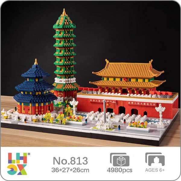 World Architecture Beijing Skyline Temple Of Heaven Tian'anmen Square 3D Mini Diamond Blocks ...