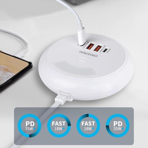 4-Port USB Hub Splitter Charger PD35w Multifunction Usb /type-c ...